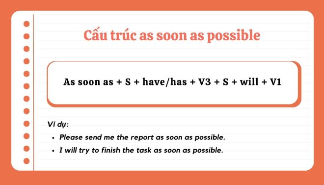 Cấu Trúc As Soon As | Công Thức, Ngữ Pháp, Bài Tập Vận Dụng