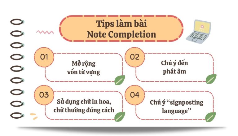 Cách Làm Dạng Bài Note Completion IELTS Listening Hiệu Quả